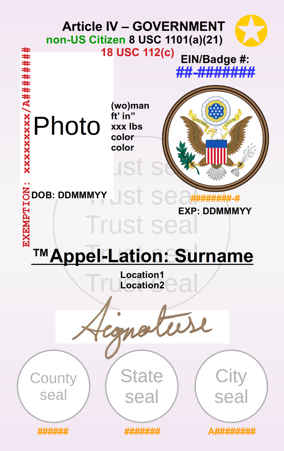 Identification Cards – Sovereign Filing Solutions
